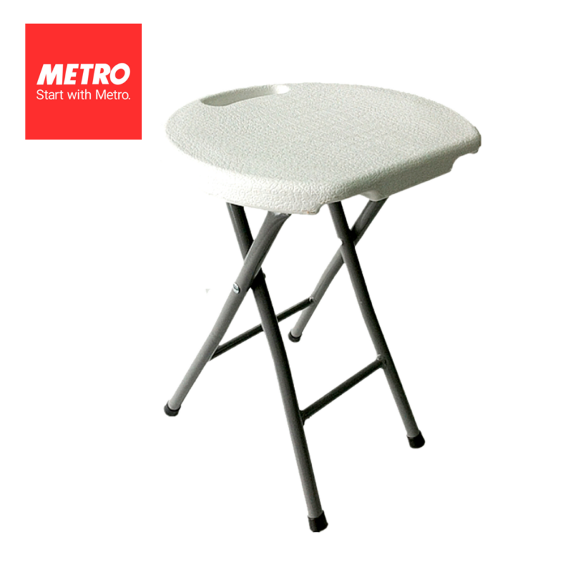 Metro Homewares Banquet Folding Stool Polyethylene & Steel Frame 1.5ft ...