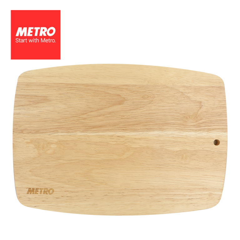 Metro Cookwares Cutting Board with Hole Reversible Rubberwood MCB 4597 ...