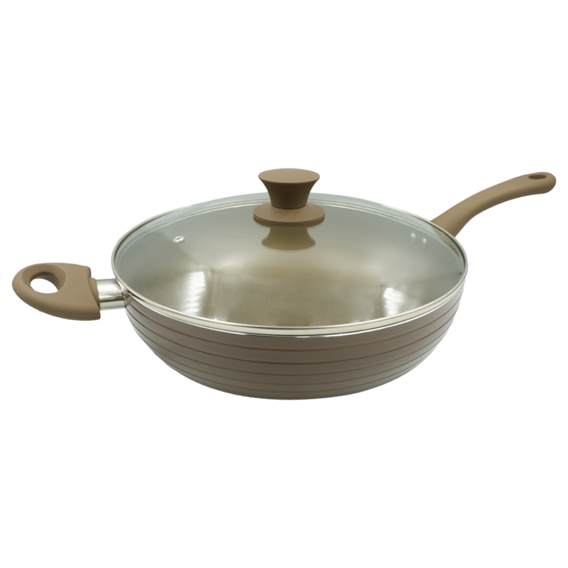 Metro Cookwares Primera Wok with Glass Lid 30cm Aluminum Non Stick ...