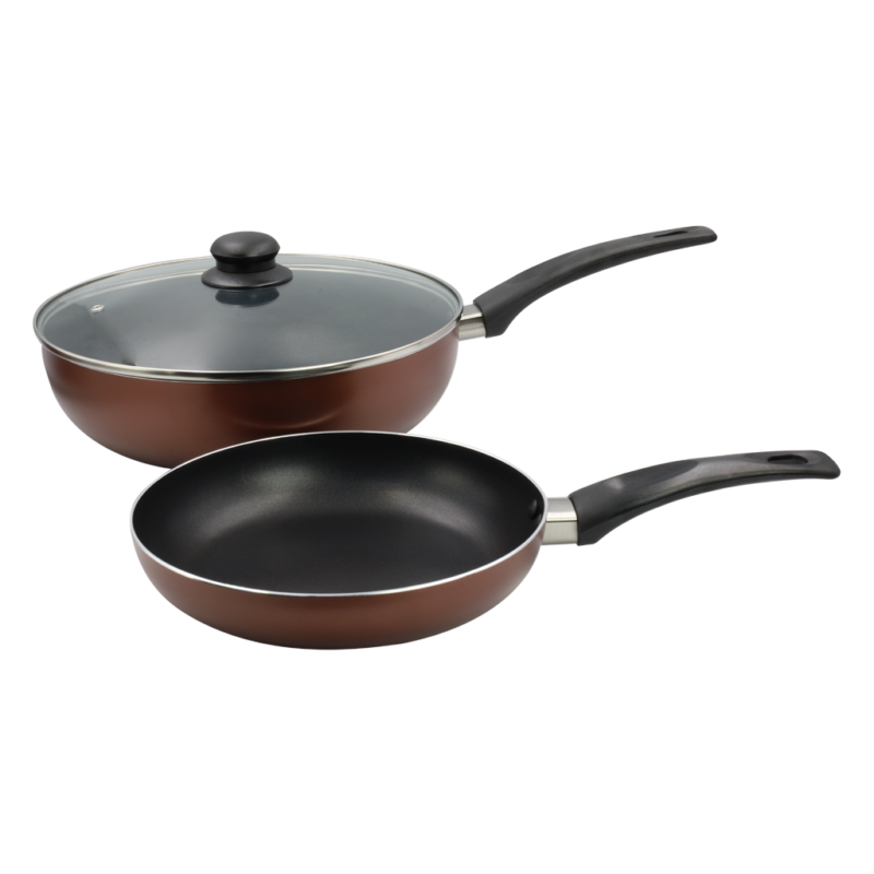 Set of 3pcs Metro Cookwares Wok Pan 28cm & 22cm Aluminum Non Stick ...