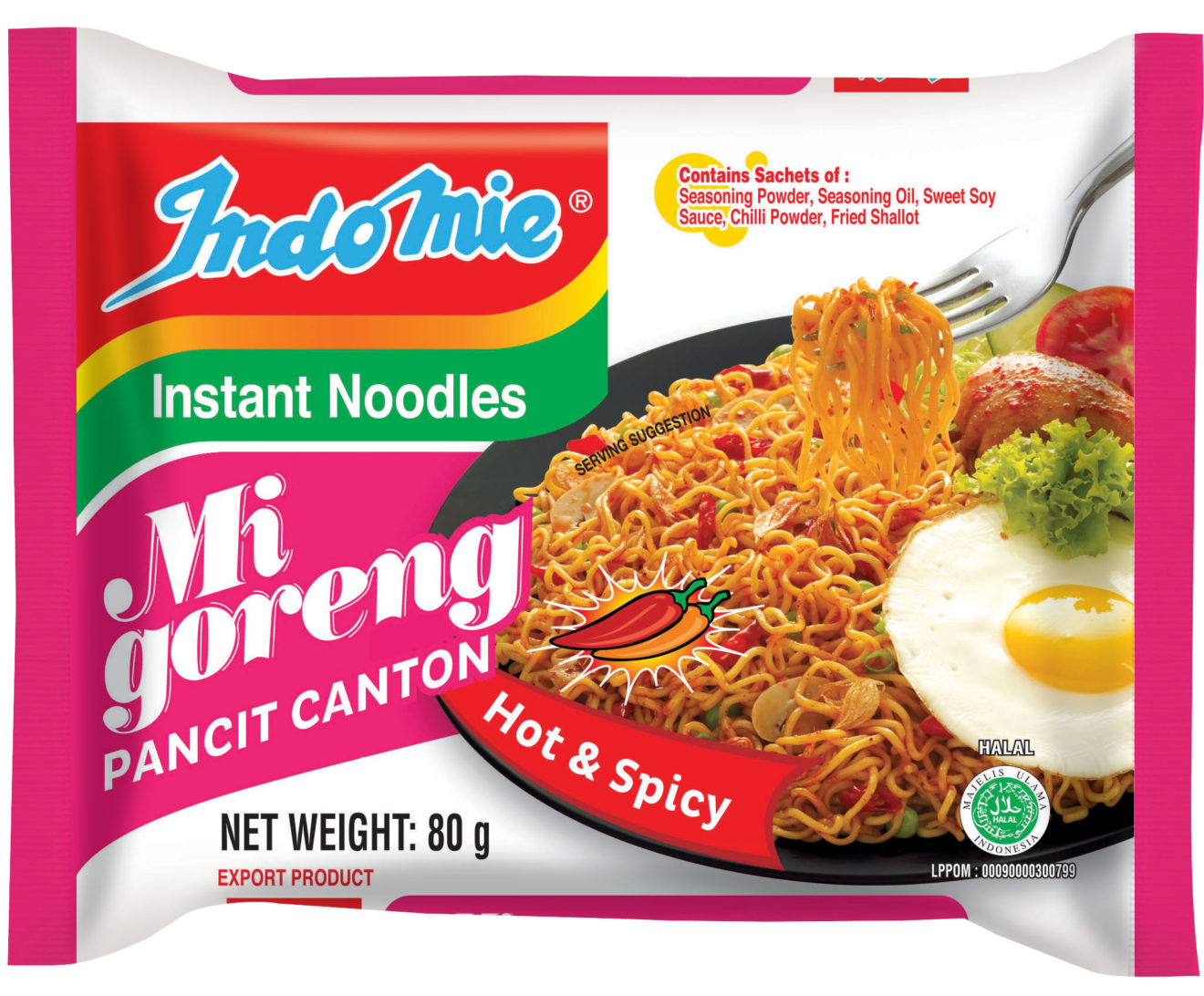 Indomie Mi Goreng Pedas Hot and Spicy Instant Noodles Pancit Canton ...