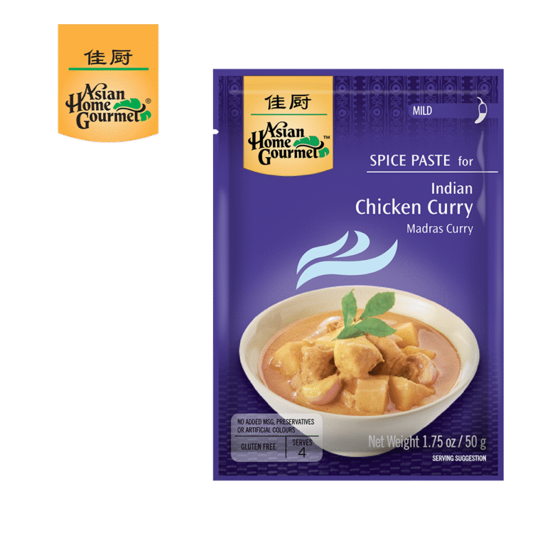 Asian Home Gourmet Spice Paste Indian Chicken Curry Madras Curry 50g ...