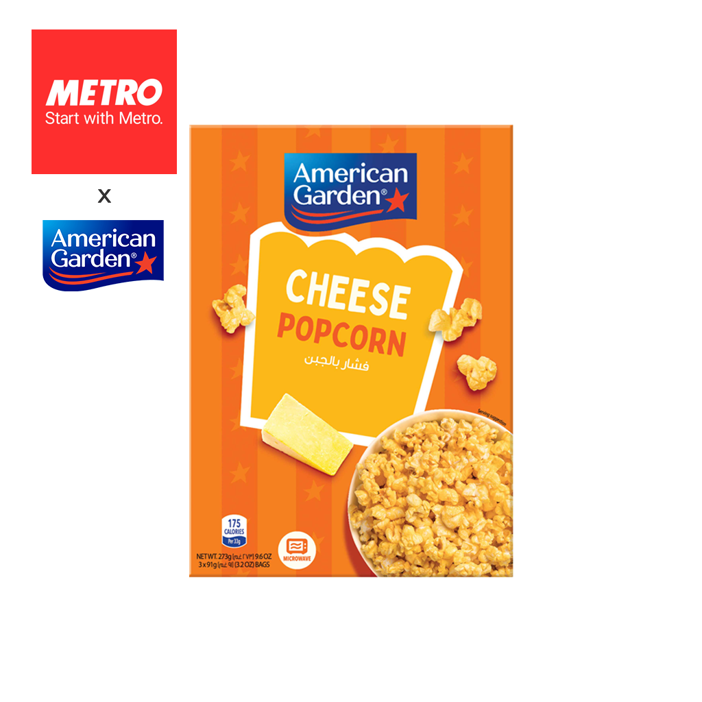 American Garden Cheese Popcorn 3's 3.2ozx3 AGPCCF 0041 - Metro