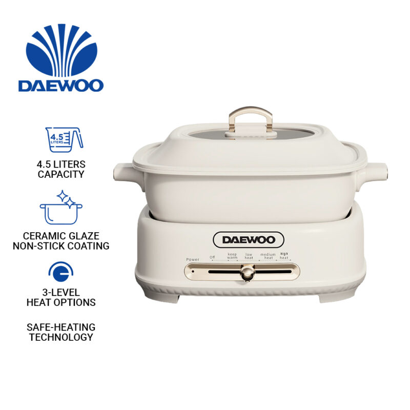 Daewoo Electronic Appliances 4.5 L Hot Pot with Pan DHP-60LCRM - Metro